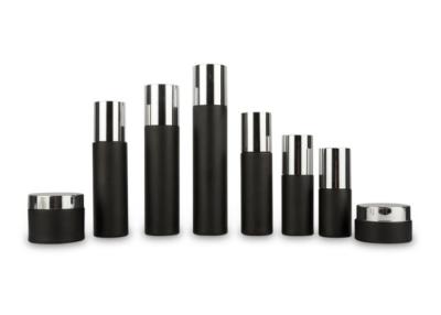 China SGS Matte Black Empty Cosmetic Bottles 120ml Lotion Pump Bottle With Hot Stamping for sale