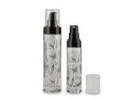China Dustproof 100ml Hair Oil Bottle Round Makeup Pump Bottle With Black Caps for sale