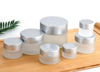 China Silkscreen Printing Clear 2 Oz Glass Cosmetic Jars Custom Moisture Proof for sale