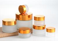 China Silkscreen Printing Clear 2 Oz Glass Cosmetic Jars Custom Moisture Proof for sale