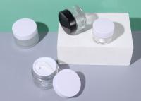 China Silkscreen Printing Clear 2 Oz Glass Cosmetic Jars Custom Moisture Proof for sale