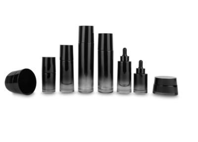 China Black 30ml 1 Ounce Empty Cosmetic Bottles Refillable With Glass Pipette for sale