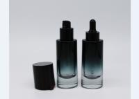 China Black 30ml 1 Ounce Empty Cosmetic Bottles Refillable With Glass Pipette for sale