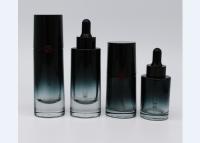 China Black 30ml 1 Ounce Empty Cosmetic Bottles Refillable With Glass Pipette for sale