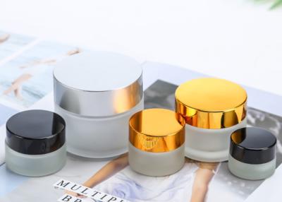 China SGS OEM 50ml Cosmetic Jars Empty Face Cream Containers Black Gold Lids for sale