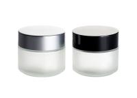 China Aluminium Cap Glass Cosmetic Pots 5-200gram Frosted Cosmetic Cream Jar for sale