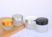 China Aluminium Cap Glass Cosmetic Pots 5-200gram Frosted Cosmetic Cream Jar for sale