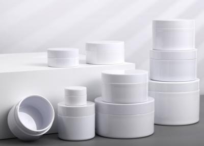China 4 Ounce Frosting Plastic Cosmetic Jar Seal White Face Cream Containers Thick Wall for sale