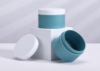 China Matte Blue Frosted Plastic Cosmetic Jar 200ml Cosmetic Containers  Food Grade for sale