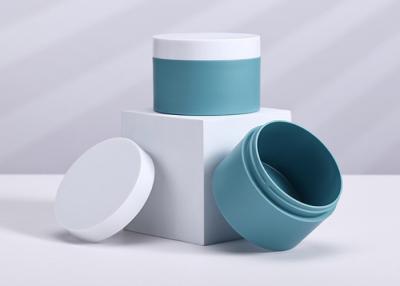 China Matte Blue Frosted Plastic Cosmetic Jar 200ml Cosmetic Containers  Food Grade for sale