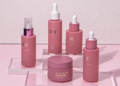 China Pink Frosted Empty Cosmetic Bottles Leak Free 50ml Cream Bottle for sale