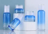 China 30G 50G Gradient blue Glass Cosmetic Bottles for sale