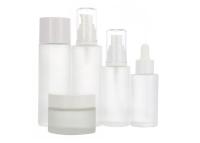 China JIAZI 30g 50g Empty Cosmetic Bottles Jar Set Frosted Glass Eco Friendly for sale