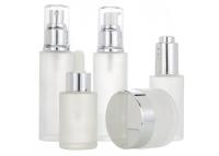 China JIAZI 30g 50g Empty Cosmetic Bottles Jar Set Frosted Glass Eco Friendly for sale