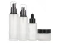 China JIAZI 30g 50g Empty Cosmetic Bottles Jar Set Frosted Glass Eco Friendly for sale