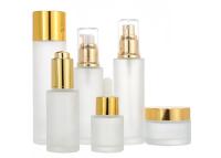 China JIAZI 30g 50g Empty Cosmetic Bottles Jar Set Frosted Glass Eco Friendly for sale