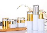 China Pearl White 20-120ml Luxury Cosmetic Bottle Set 30g Face Cream Jar Recyclable for sale