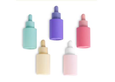 China 1oz Empty Essential Oil Bottles Rainbow Flat Shoulder Cosmetic Packing Bottle for sale