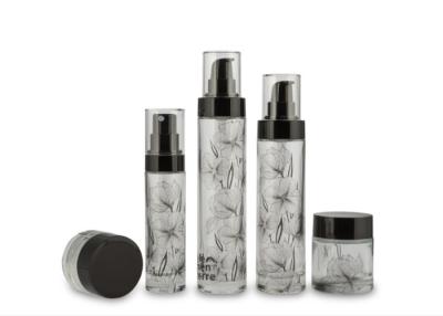 China SGS  Flat Shoulder Cosmetic Pump Bottle 50ml Skincare Set Packaging for sale