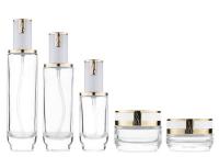 China OEM ODM Luxury Empty Cosmetic Bottles 100ml 50ml Glass Cream Jar 20g 40g for sale