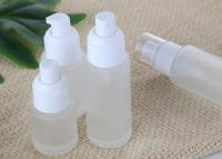 China Clear Frosted Glass Serum Pump Bottles 50ml 100ml Empty Skincare Bottles for sale