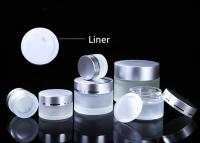 China Frosted Glass Makeup Containers 30g Glass Face Cream Jars Wide Mouth for sale