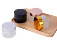 China Skincare Cream 50g Empty Glass Cosmetic Jars 45mm Height Non Slip Bottom for sale