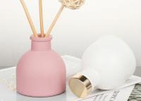 China Popular Round Pink White Glass Diffuser Bottle 50ml 7cm Height for sale