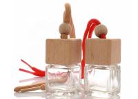 China Wooden Cap  Air Freshener Car Diffuser Glass Bottle 10ml Hanging Perfume Bottle for sale