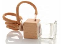 China Wooden Cap  Air Freshener Car Diffuser Glass Bottle 10ml Hanging Perfume Bottle for sale