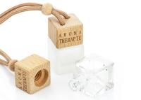 China Wooden Cap  Air Freshener Car Diffuser Glass Bottle 10ml Hanging Perfume Bottle for sale