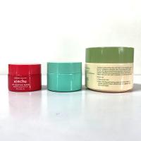 China Custom Color Cosmetic Glass Jars 100ml For Skincare Gel Clay Mask for sale