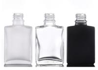 China Square Transparent Black Hair Oil Glass Dropper Bottle Rectangle for sale