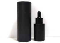China 1 Oz Transparent Empty Cosmetic Glass Serum Matte Dropper Bottles With Paper Tubes for sale
