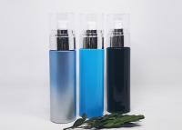 China 100 Ml Glass Cosmetic Packaging Blue Skincare Lotion Bottle Uv Printing for sale