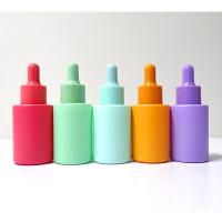 China Frosted Amber Glass Empty Hair Essential Oil Dropper Bottle 30ml 50ml 60ml for sale
