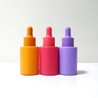 China Frosted Amber Glass Empty Hair Essential Oil Dropper Bottle 30ml 50ml 60ml for sale