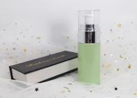 China 40 Ml Gift Packaging Black Frosted Glass Lotion Pump Bottle With Silver Caps for sale