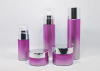 China 40 Ml Gift Packaging Black Frosted Glass Lotion Pump Bottle With Silver Caps for sale
