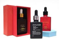 China Cosmetic Packaging Empty 30 Ml Square 1 Oz Glass Dropper Bottles With Paper Box for sale