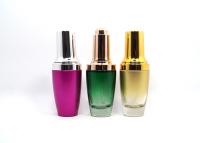 China Custom Color Glass Empty Hair Oil Bottles Hot Stamping for sale