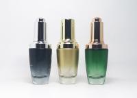 China Custom Color Glass Empty Hair Oil Bottles Hot Stamping for sale