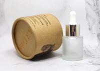 China Empty Cosmetic 20 Ml Frosted Glass Hair Oil Packaging Bottles Wih Paper Tubes for sale