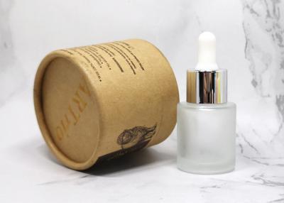 China Empty Cosmetic 20 Ml Frosted Glass Hair Oil Packaging Bottles Wih Paper Tubes for sale