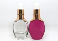 China Empty Essential Oil Packaging 1 Oz Custom Color Frost Serum Bottle With Dropper for sale