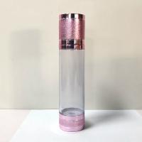 China Gold Silver Aluminum Cosmetic Vacuum Pump Bottle UV Plating 15ml 30ml 50ml 100ml for sale