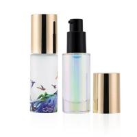 China 30ml 1oz Mixed Colour Glass Essential Bottle With Pump Luxury Skincare Packaging for sale