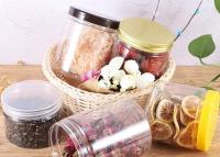 China Transparent Plastic Food Package 500Ml Clear PET Jar With Silver Aluminium Lids for sale