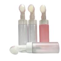China Cosmetic Facial Cleanser 50ml 100ml 150ml Pink White Pink Pet Foam Pump Bottle With Eva Silicone Brush for sale