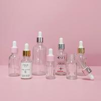 China Round Luxury Serum Gradient Pink Glass Eye Dropper Bottle 5ml 10ml 15ml 30ml 100m for sale